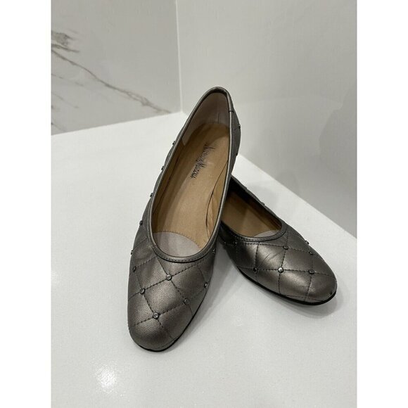 Neiman Marcus | Shoes | Neiman Marcus Quilted Studded Leather Ballet ...